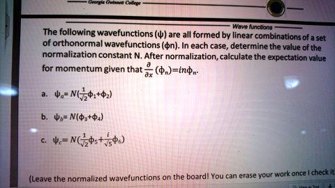 watu the following wavefunctions wb are all formed by linear ...