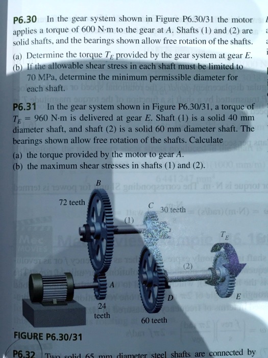 p630in the gear system shown in figure p63031 the motor a determine the ...