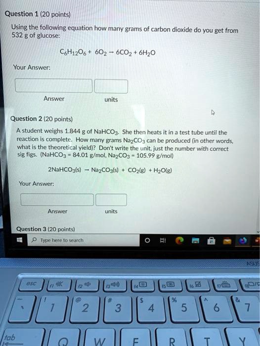 SOLVED: Question (20 points) Using the following equation, how many ...