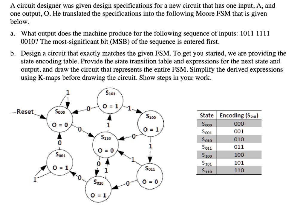 SOLVED: A circuit designer was given design specifications for a new circuit that has one input ...