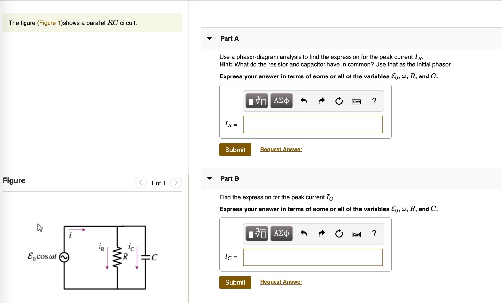 the tigure figure shows parallel rc circuit part a use phasor diagram ...