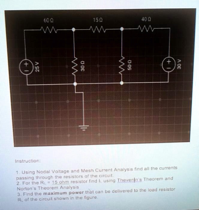SOLVED: 60 150 300 330 500 CT Instruction: 1. Using Nodal Voltage and Mesh Current Analysis ...