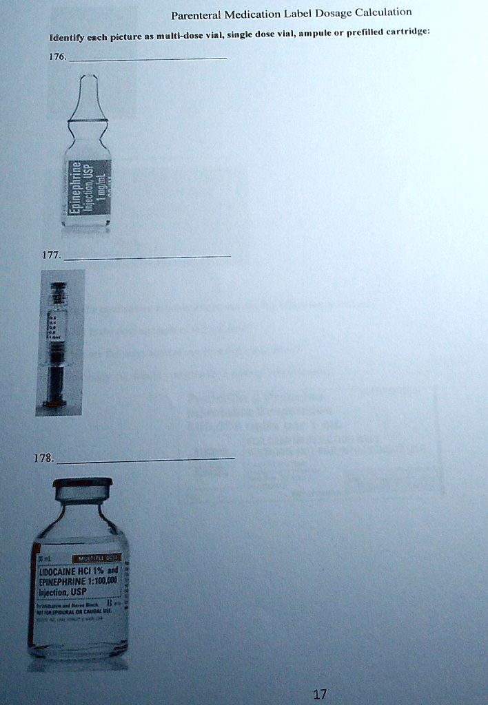 [GET ANSWER] please i need correct answers parenteral medication label ...