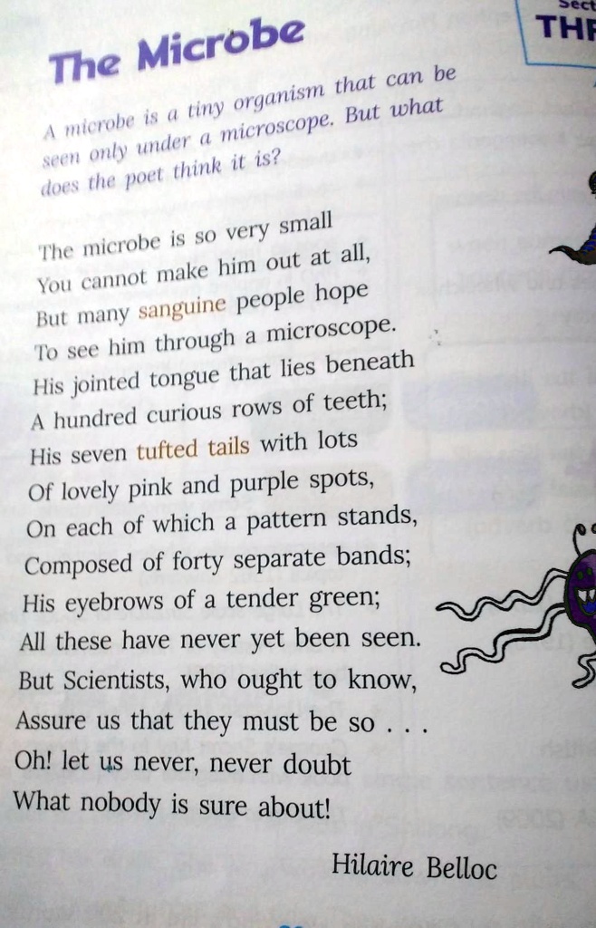 does the poet belive the scientistsdoes he think taht a microbe looks ...