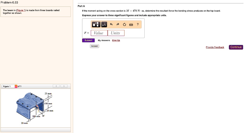 Problem 6.53 The beam in (Figure 1) is made from three boards nailed together as shown. Part A ...