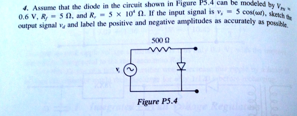 4 assume that the diode in the circuit shown in figure p54 5002 figure p54 74114