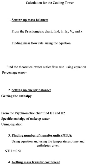 SOLVED: Setting up mass balance: From the Psychrometric chart, find h ...