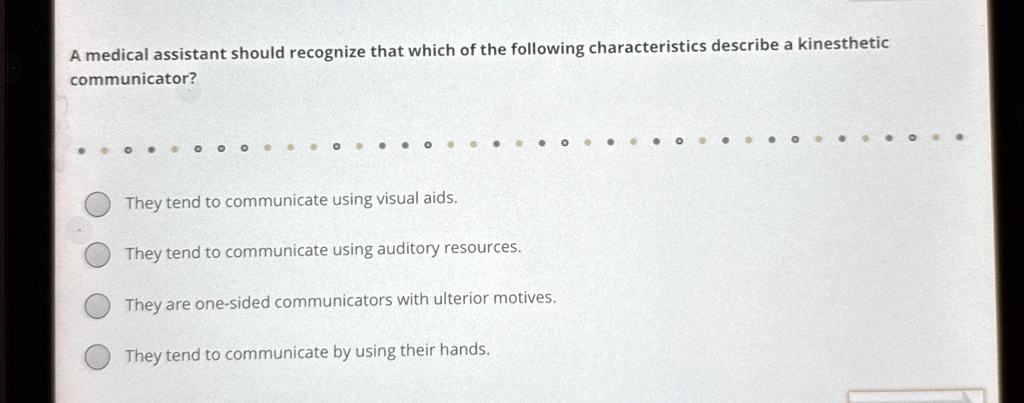 a medical assistant should recognize that which of the following ...