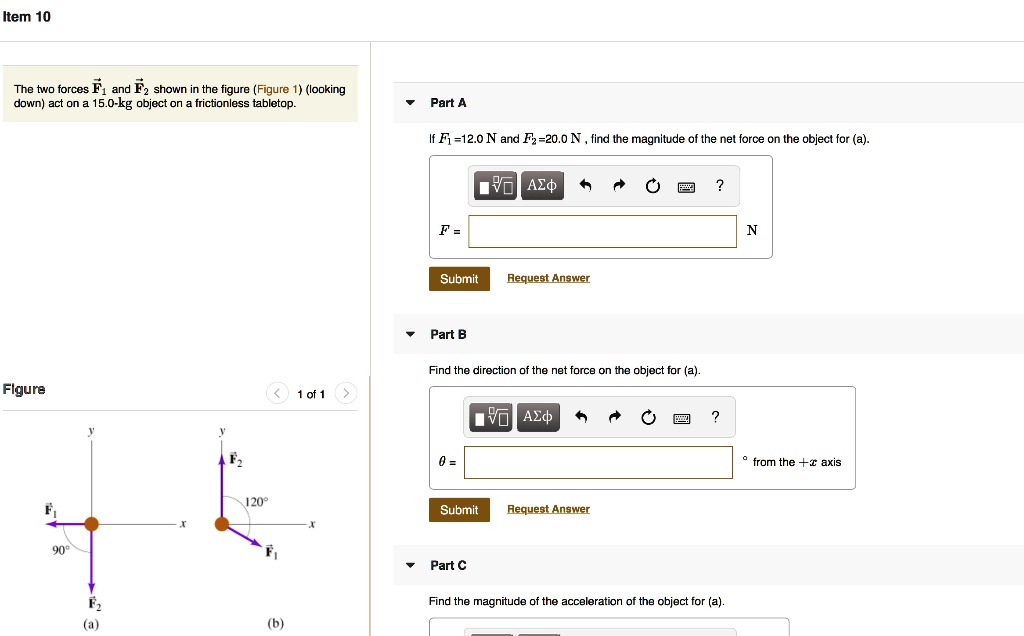 item 10 the two forces and e2 shown the figure figure looking down act ...