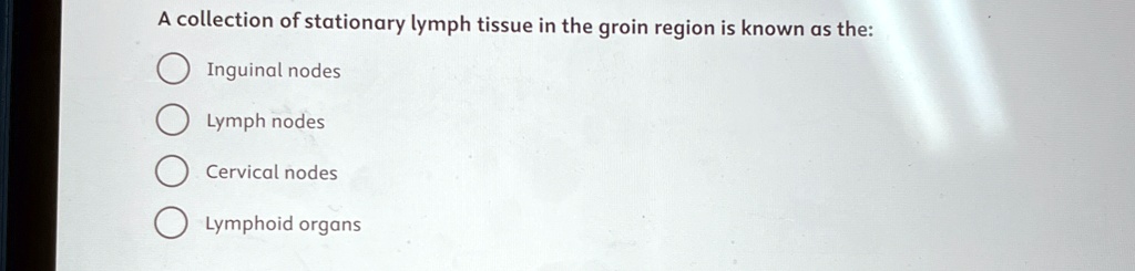 A collection of stationary lymph tissue in the groin region is known as ...