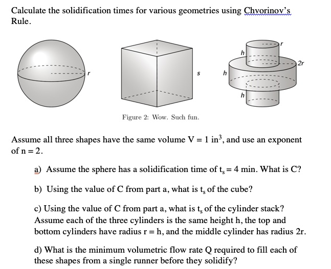 VIDEO solution: Calculate the solidification times for various geometries using Chvorinov's Rule ...