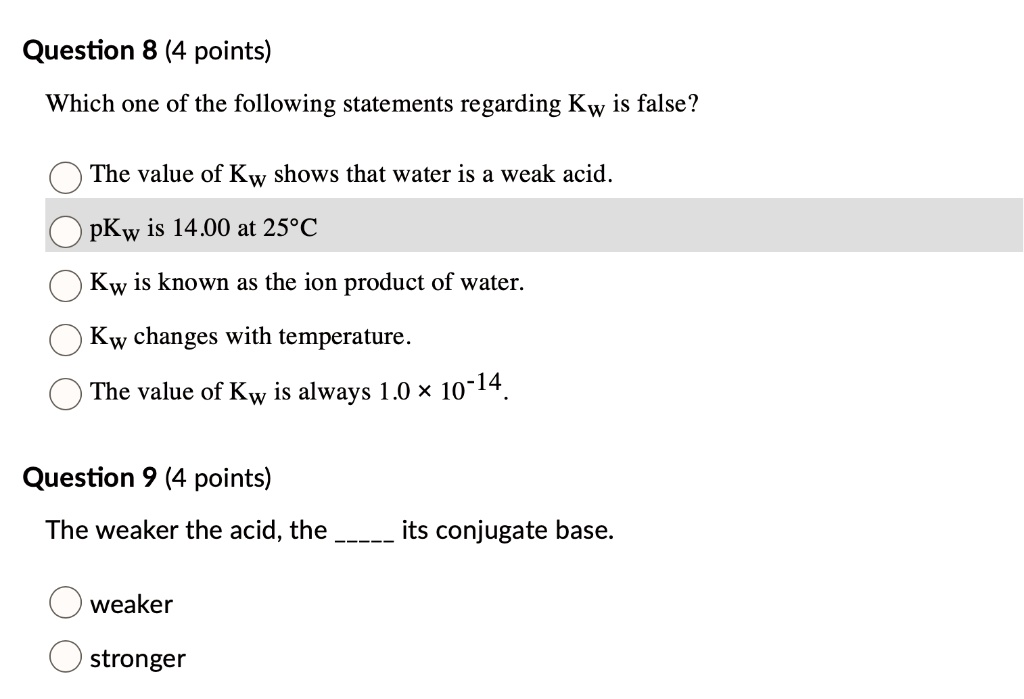 SOLVED: Question 8 (4 points) Which one of the following statements ...
