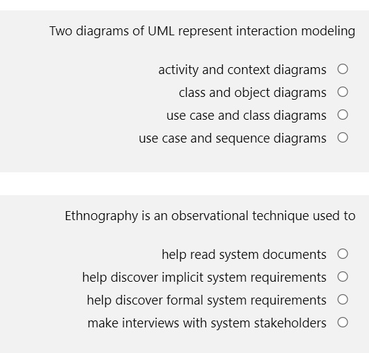 Solved Two Diagrams Of Uml Represent Interaction Modeling Activity And Context Diagrams O Class