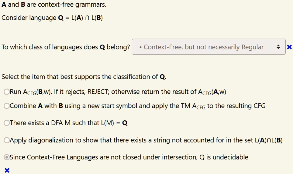 SOLVED: Consider language Q below and answer the parts of the question. The available choices ...