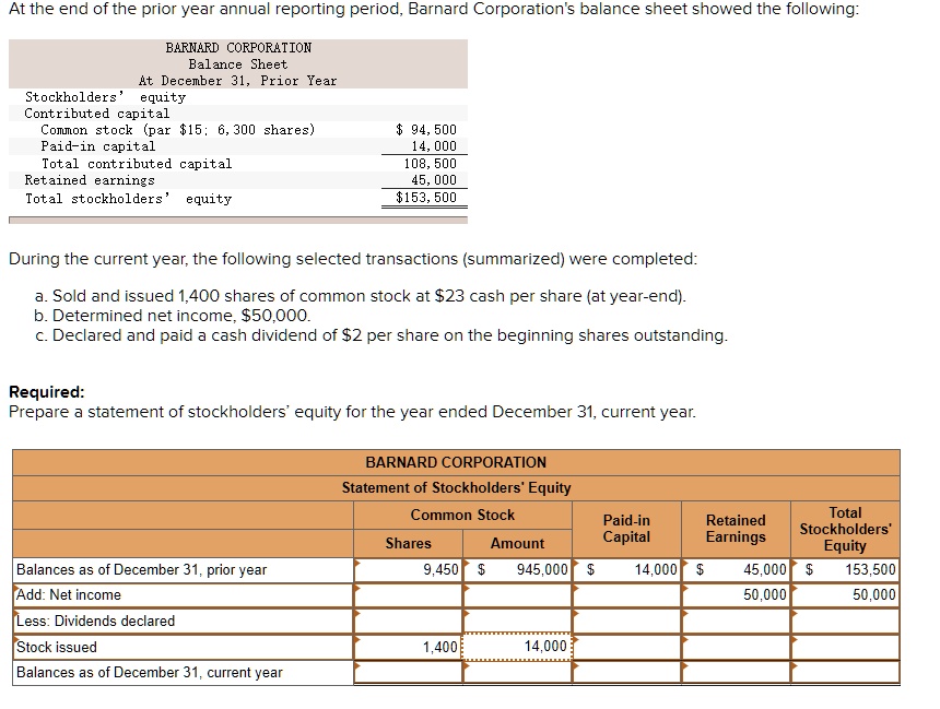 At the end of the prior year annual reporting period, Barnard ...