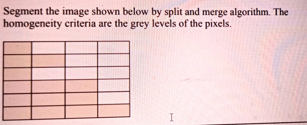 Solved Segment The Image Shown Below By Split And Merge Algorithm The Homogeneity Criteria Are