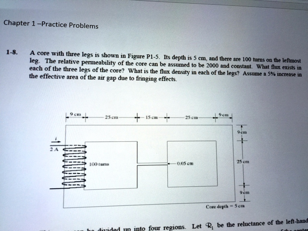 SOLVED: Chapter 1 - Practice Problems 1-8. A core with three legs is shown in Figure P1-5. Its ...
