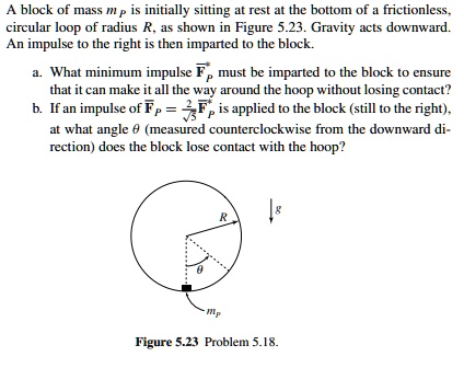 SOLVED: A block of mass m p is initially sitting at rest at the bottom of a frictionless ...