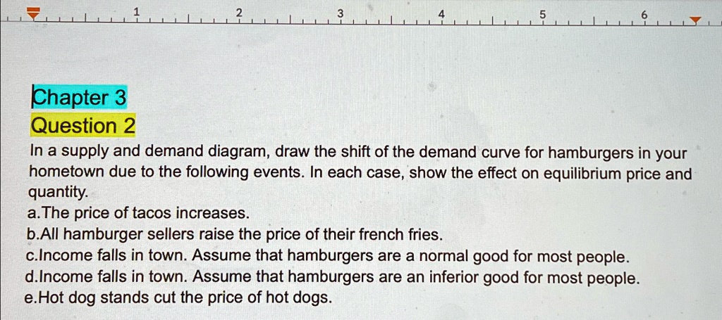 SOLVED: Chapter 3 Question 2 In a supply and demand diagram, draw the ...