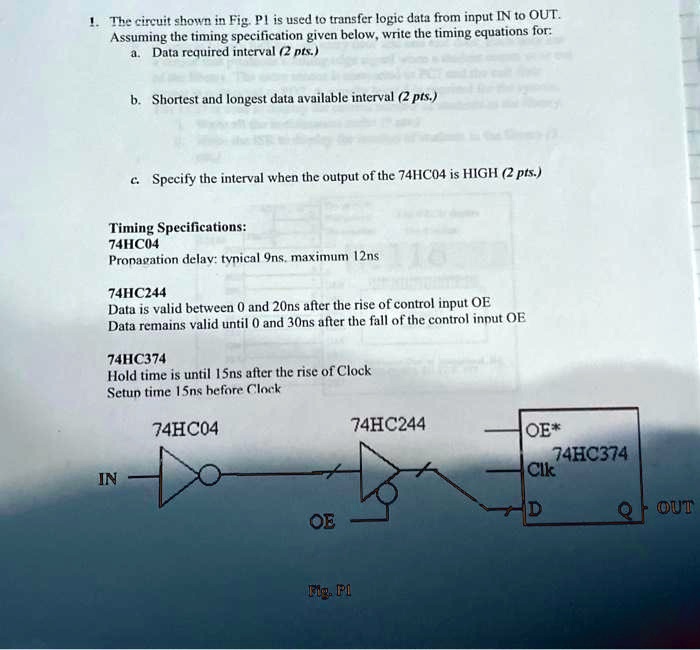 Solved The Circuit Shown In Fig P1 Is Used To Transfer Logic Data From Input In To Out