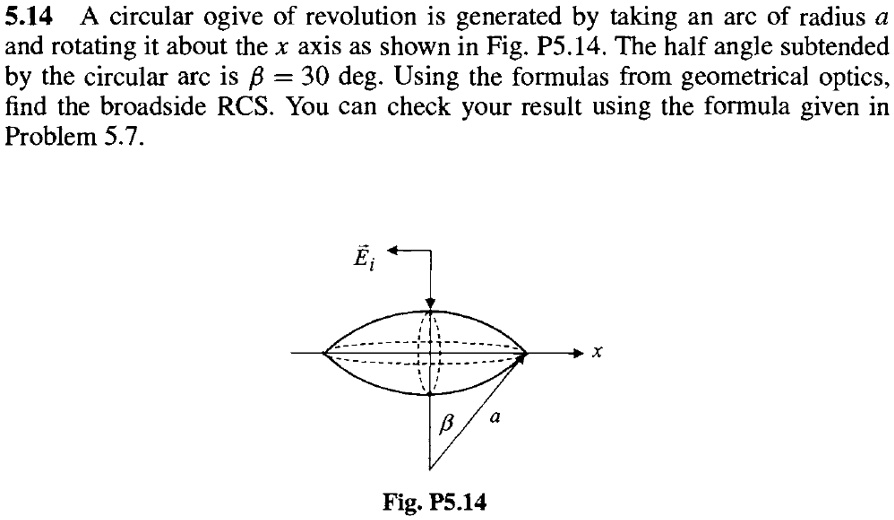 SOLVED: 5.14 A circular ogive of revolution is generated by taking an ...