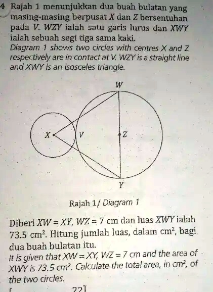 VIDEO solution: Rajah menunjukkan dua buah bulatan yang masing-masing berpusat X dan Z ...