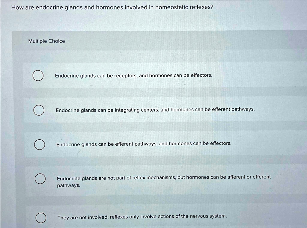 how are endocrine glands and hormones involved in homeostatic reflexes ...