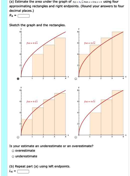 SOLVED: (a) Estimate the area under the graph Of rr) =47 trom using ...