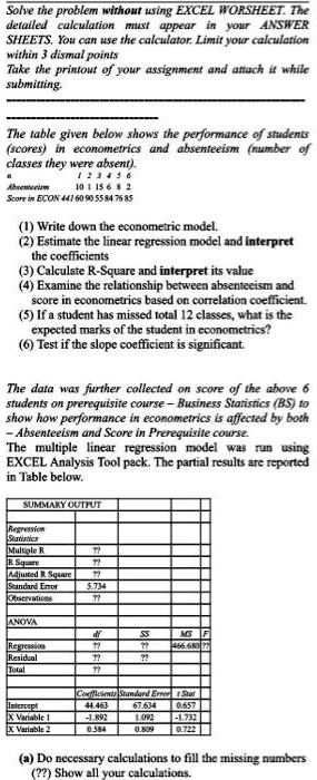 SOLVED: Solve the problem without using EXCELWORSHEET.The detailed ...
