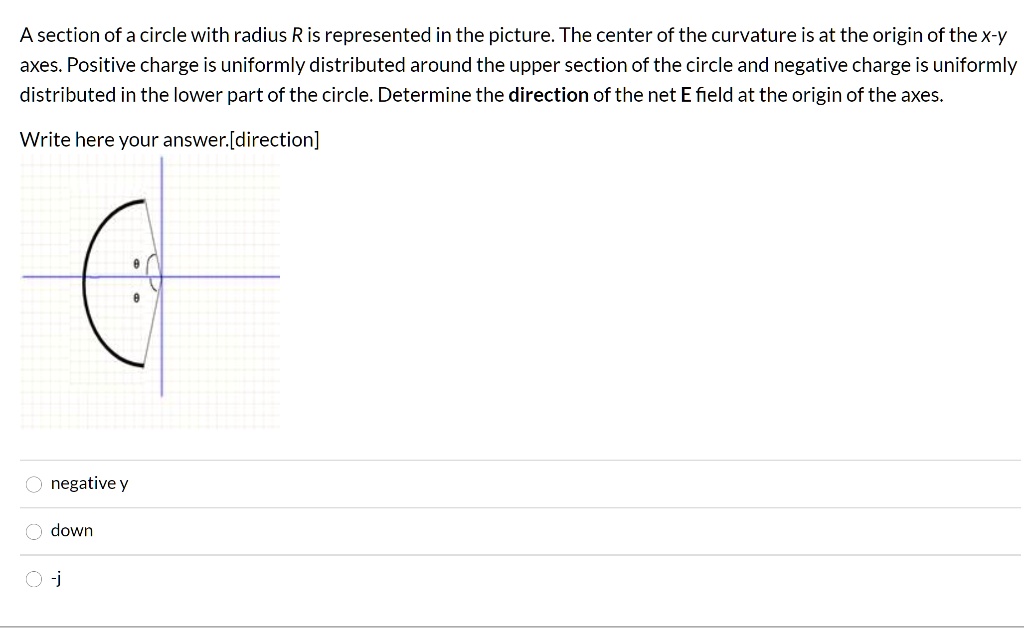 SOLVED: A section of a circle with radius R is represented in the ...