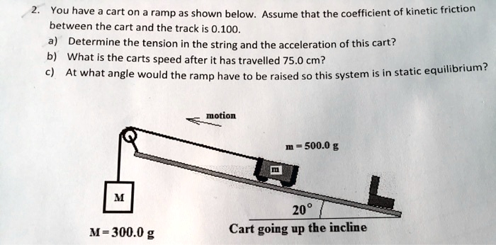 SOLVED: You have cart on ramp as shown below Assume that the ...