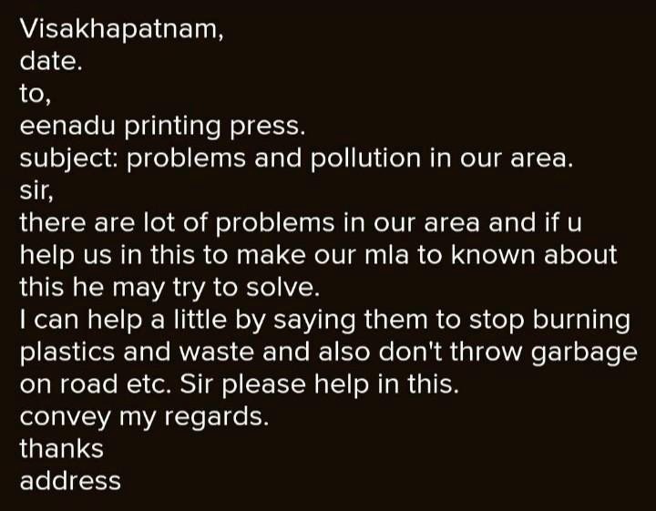 write a letter to the editor of a newspaper expressing your concern ...