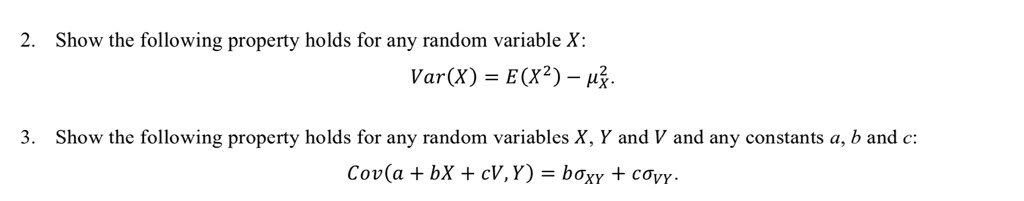 Show the following property holds for any random variable x...