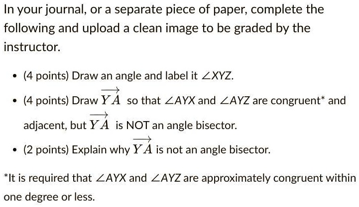 In your journal, or a separate piece of paper, complete the following ...
