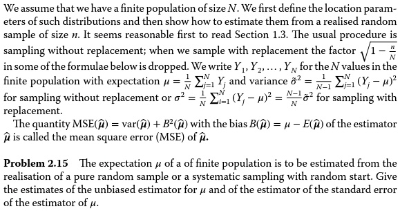 SOLVED: We assume that we have a finite population of size N. We first define the location ...
