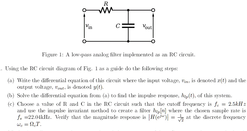 r vwm vin vout figure 1 a low pass analog filter implemented as an rc circuit using the rc ...