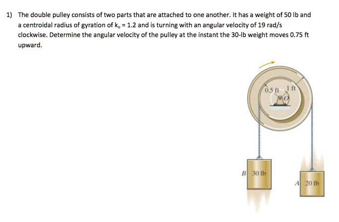 SOLVED: The double pulley consists of two parts that are attached to ...