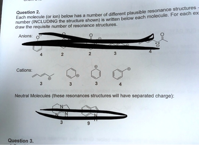 SOLVED: Question 2: Resonance Structures Different plausible resonance ...