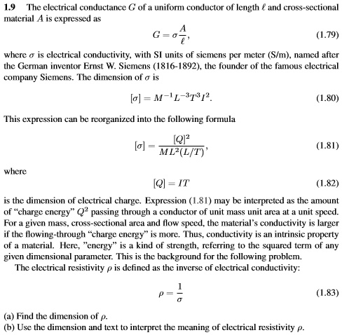 SOLVED: 1.9 The electrical conductance G of a uniform conductor of ...