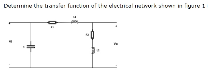SOLVED: Determine the transfer function of the electrical network shown ...