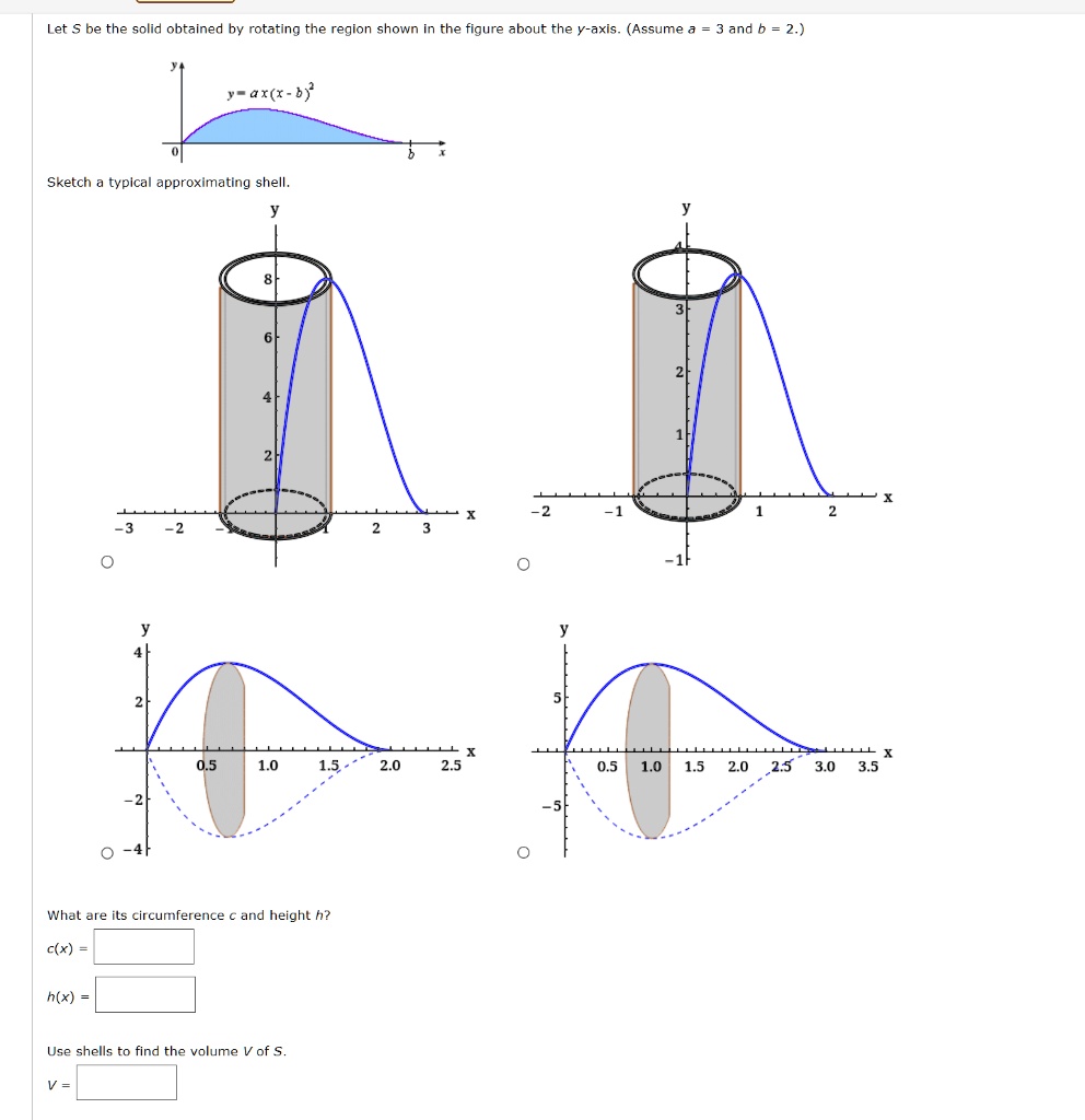 SOLVED: Let V be the solid obtained by rotating the region shown in the ...