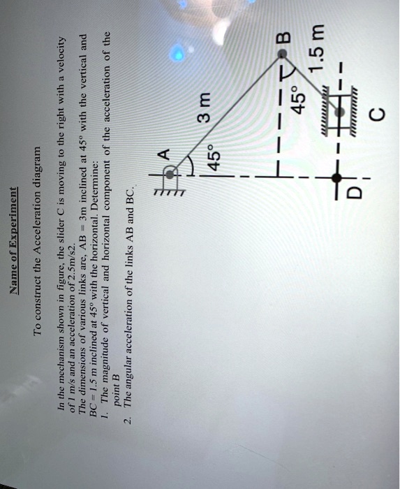 Name of Experiment To construct the Acceleration diagram In the ...