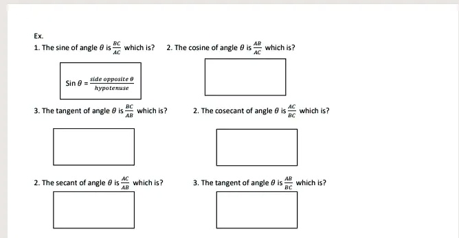 SOLVED: The sign of angle which is? The cosine of angle which is ...