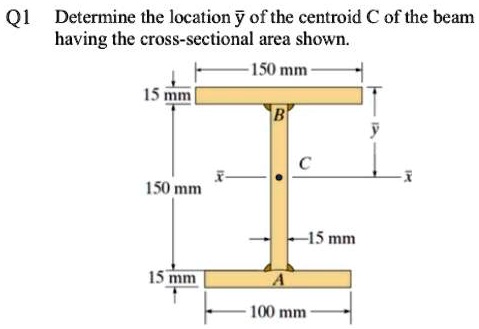 SOLVED: Q1 Determine the location y of the centroid C of the beam ...