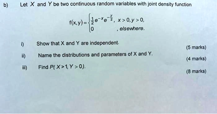 SOLVED: Let X ad Y be two continuous random variables with joint ...