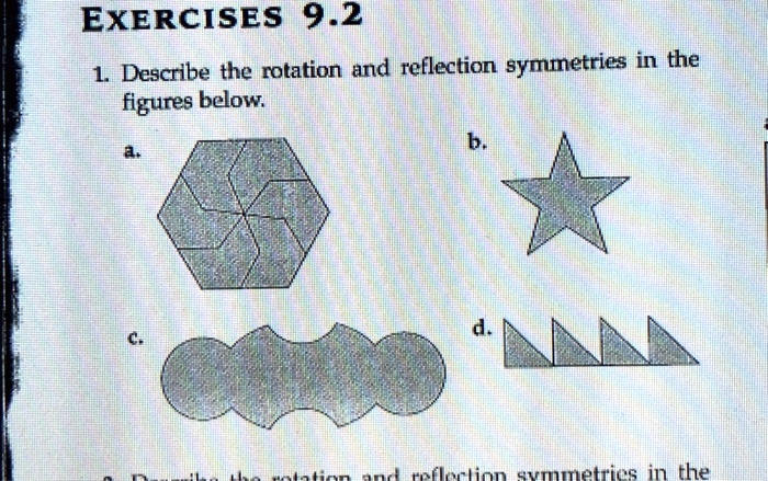 Solved Exercises 9 2 Describe The Rotation And Reflection Symmetries In The Figures Below Thne