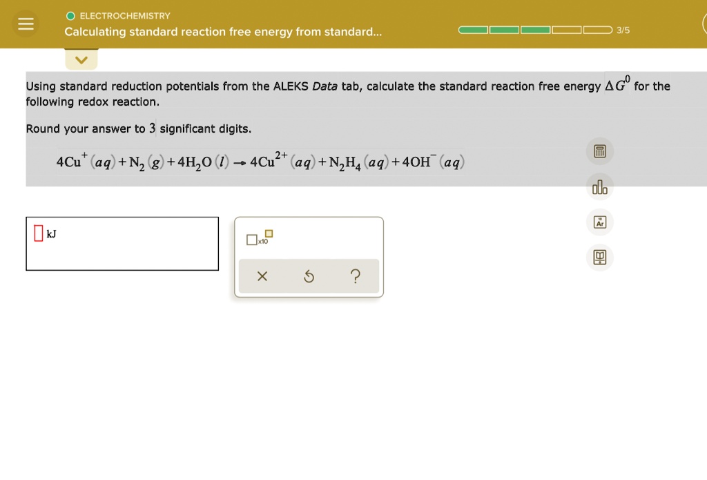 o electrochemistry calculating standard reaction free energy from standard 35 using standard ...