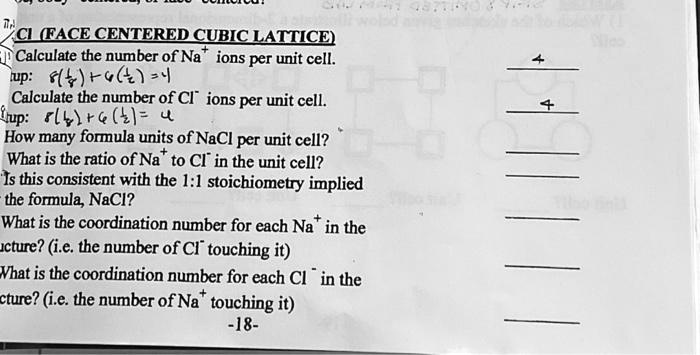 SOLVED: CIFACE CENTERED CUBIC LATTICE Calculate the number of Na ions ...