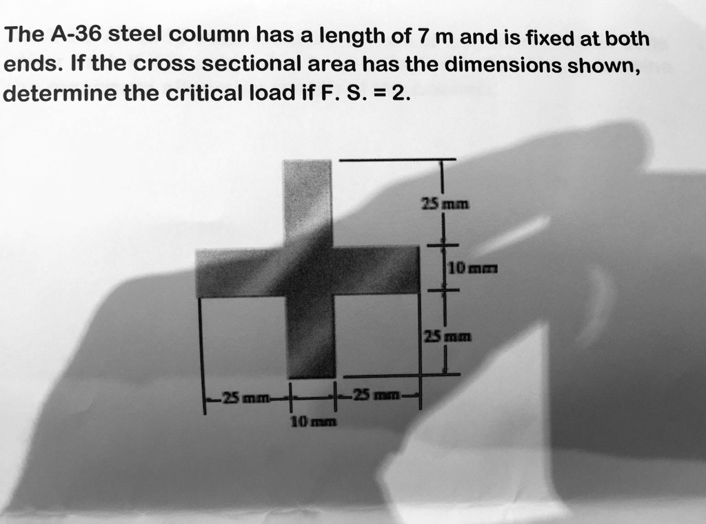 SOLVED: The A-36 steel column has a length of 7m The A-36 steel column ...