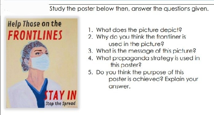 Study the poster below then, answer the questions given. Help Those on ...